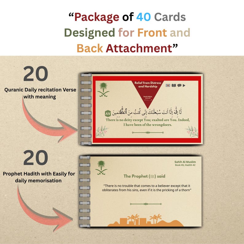 Islamic Dua & Hadith Cards | Quran Verses, Muslim Gift (PDF) - Etsy