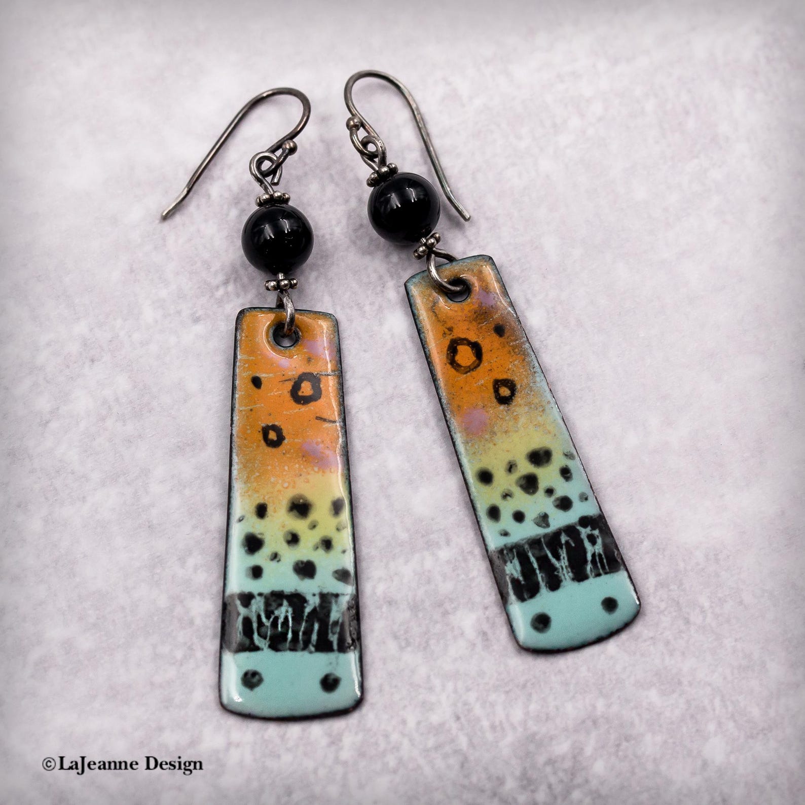Colorful Enamel Earrings, Dangle Drops, Long Drop - Etsy