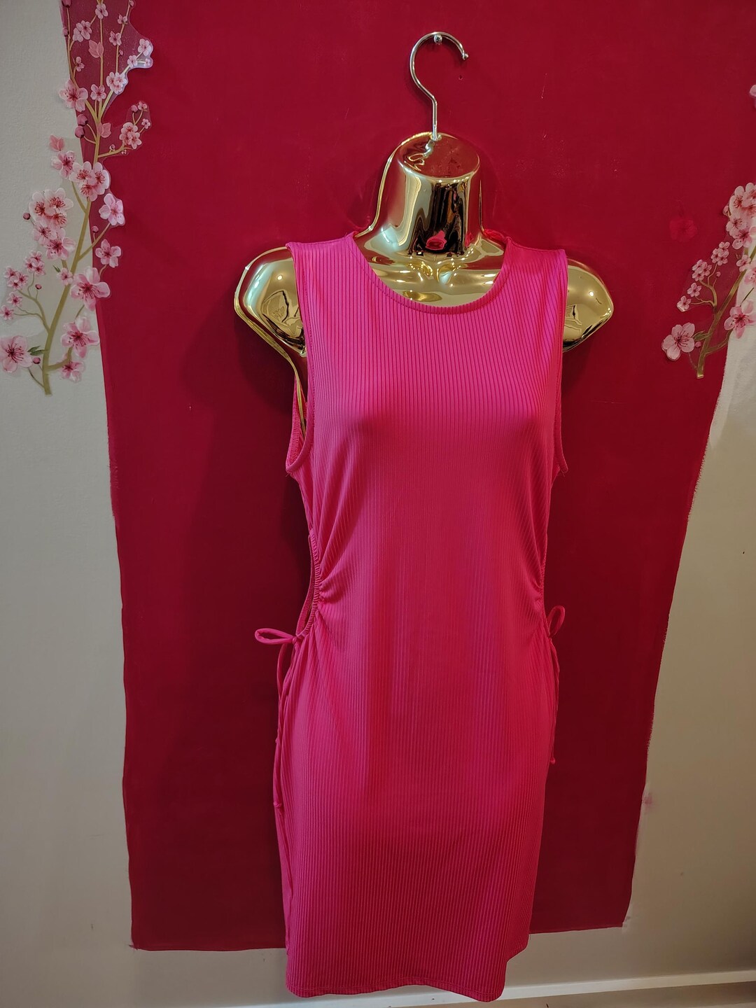 Cute Summer Dress , Pink Bow With Side Out . Hot Pink Basic Dress - Etsy