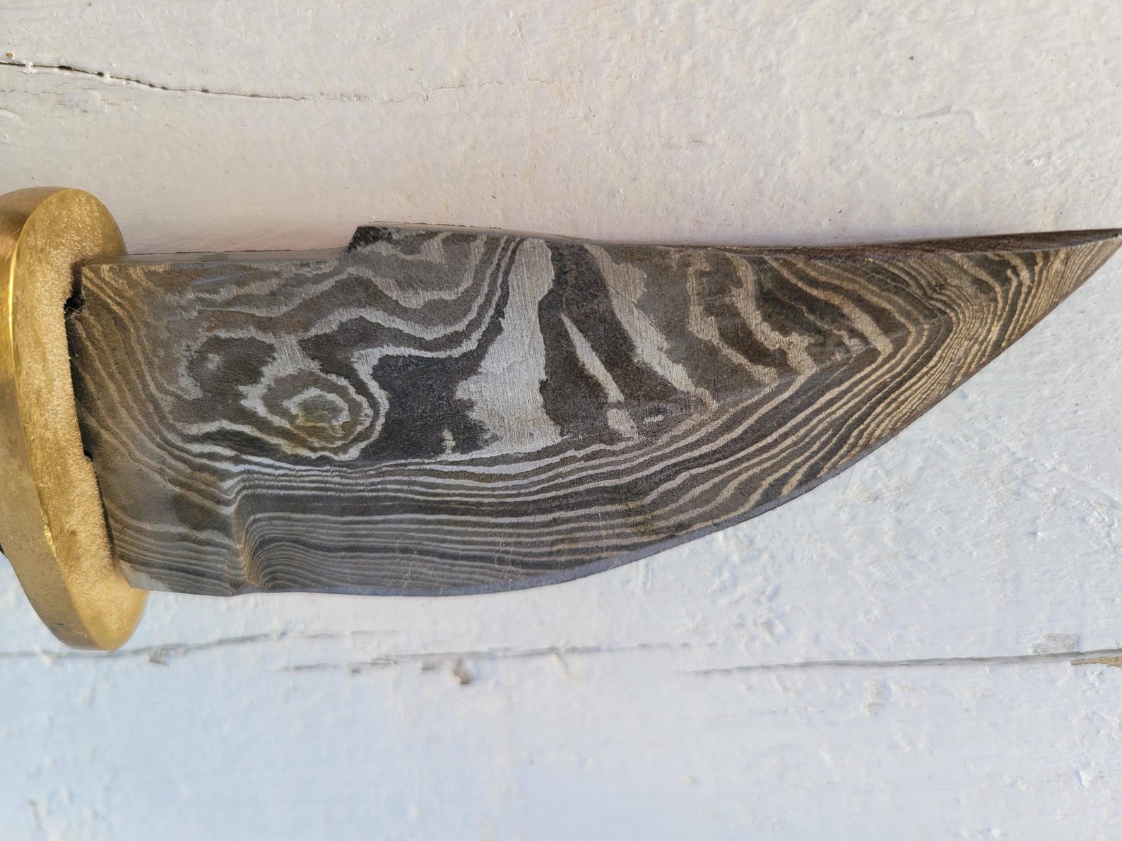 Damascus Hand Forged Deer Design Hilt Knife With Bolster & Blade Tip ...