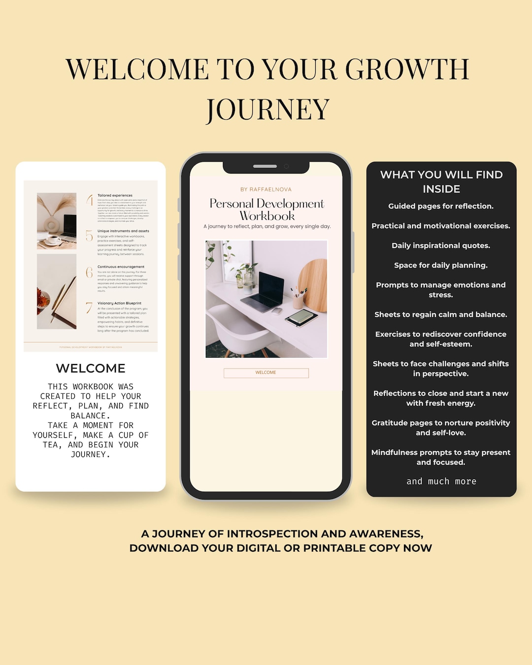 Personal Growth Workbook, Digital and Printable Motivational Guide for ...