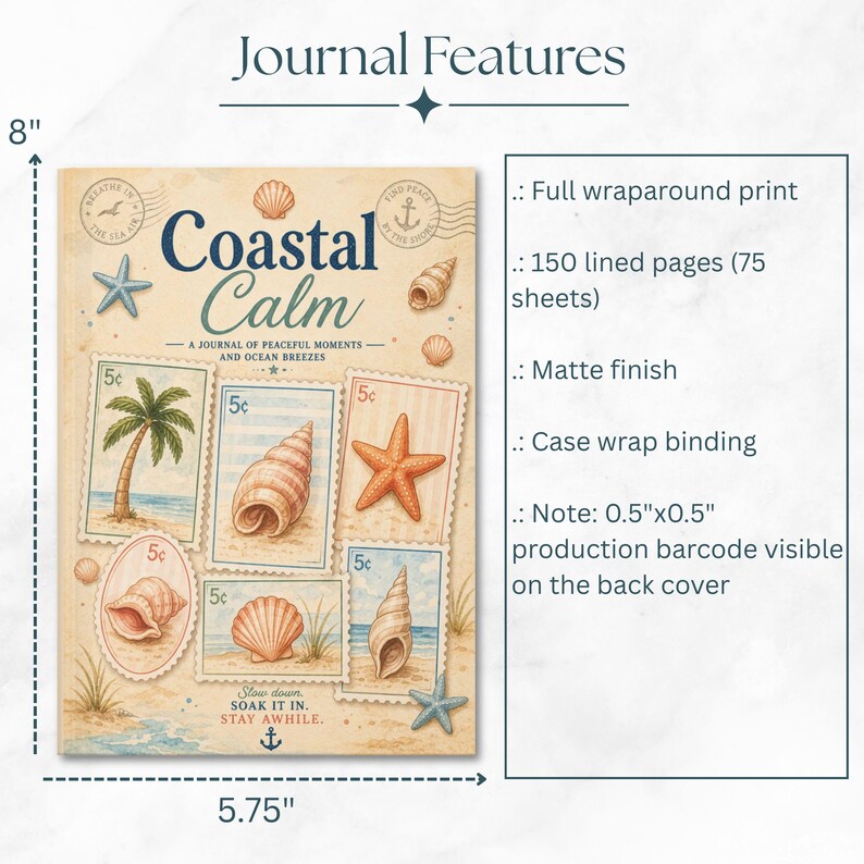 Beach Journal, Coastal Notebook, Ocean Journal Gift, Summer Journals ...