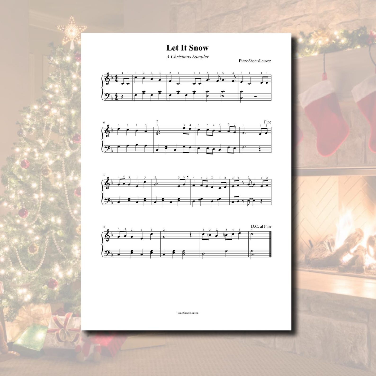 Let It Snow | Easy Piano Sheet Music Grade 2 | PDF Instant Download - Etsy