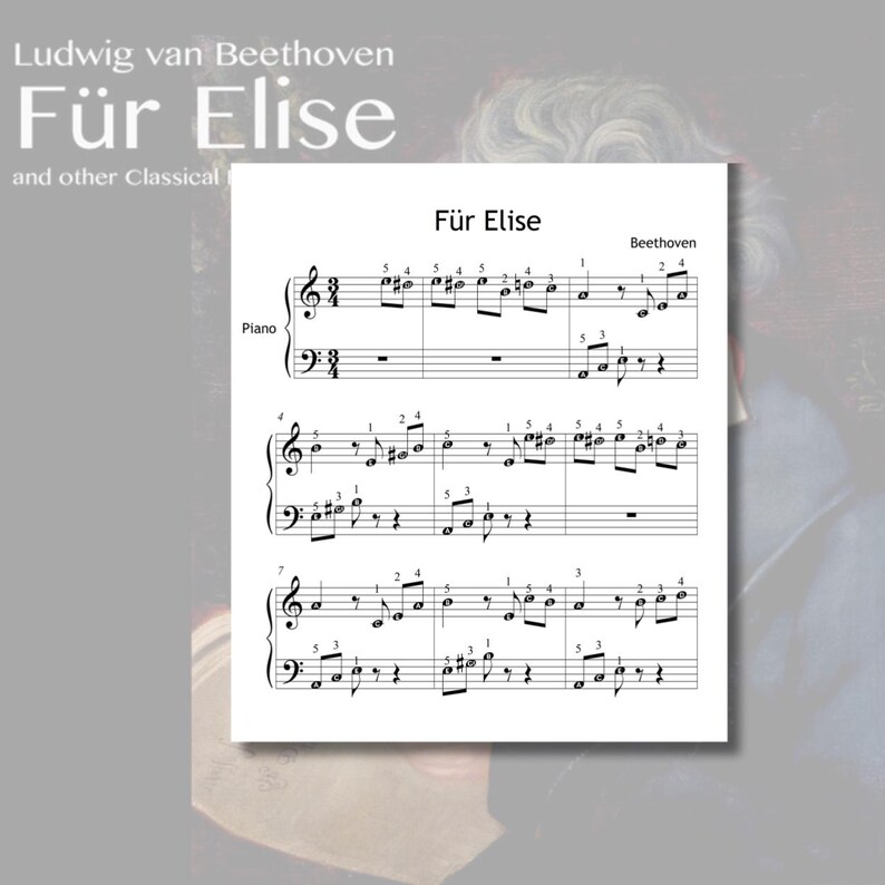 Für Elise – Beethoven | Easy Piano Sheet Music Grade 2 | PDF Instant ...