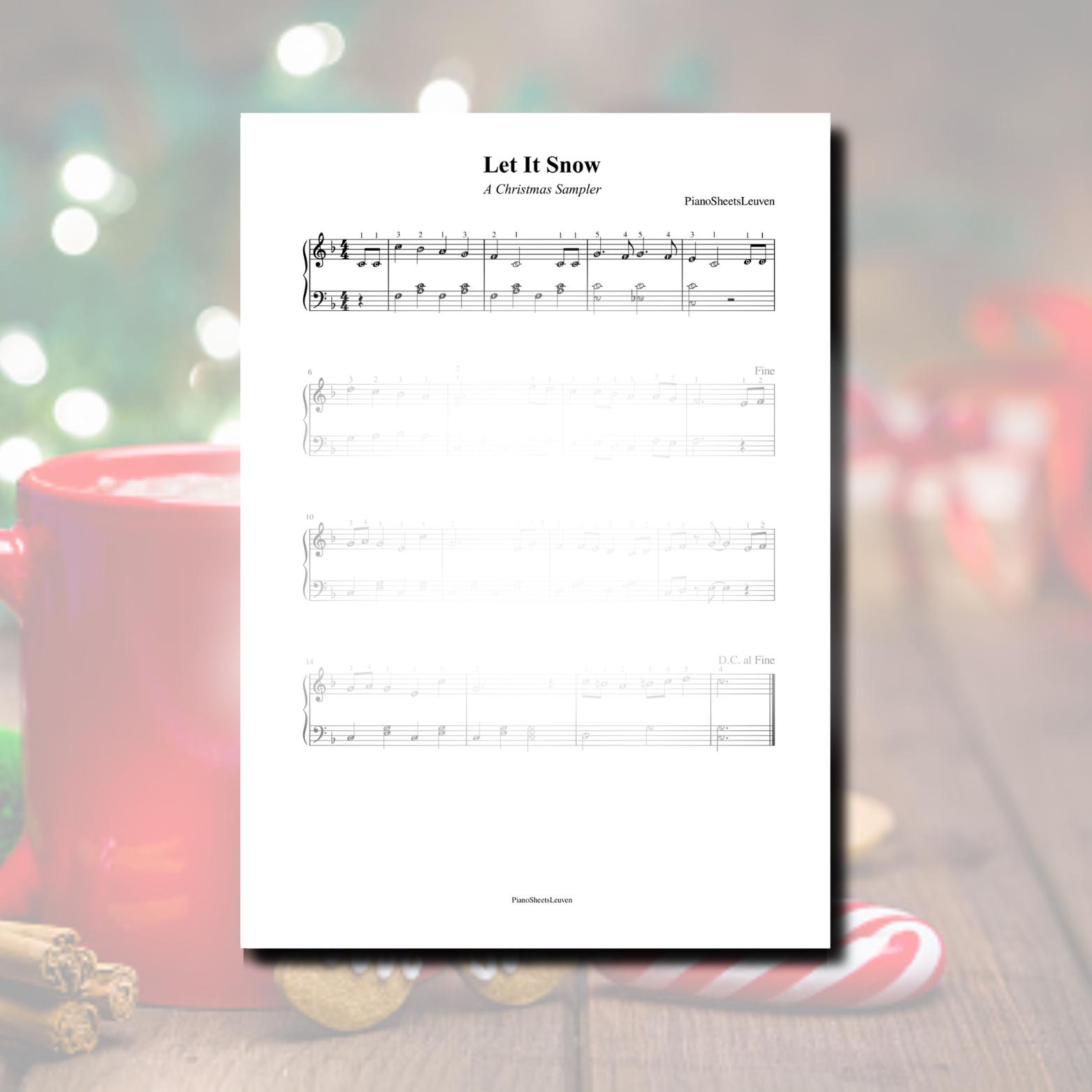 Let It Snow | Easy Piano Sheet Music Grade 2 | PDF Instant Download - Etsy