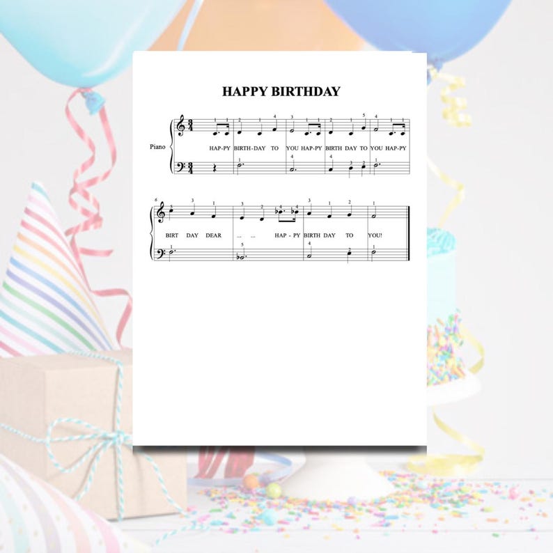 Happy Birthday | Easy Piano Sheet Music for Beginners Grade 1 | PDF ...
