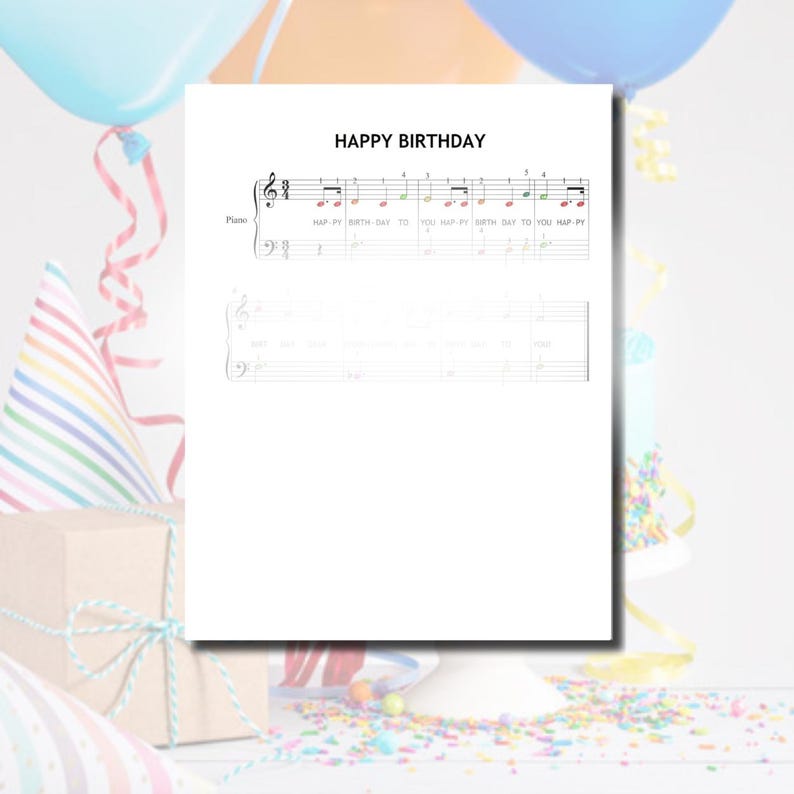 Happy Birthday | Easy Piano Sheet Music for Beginners Grade 1 | PDF ...