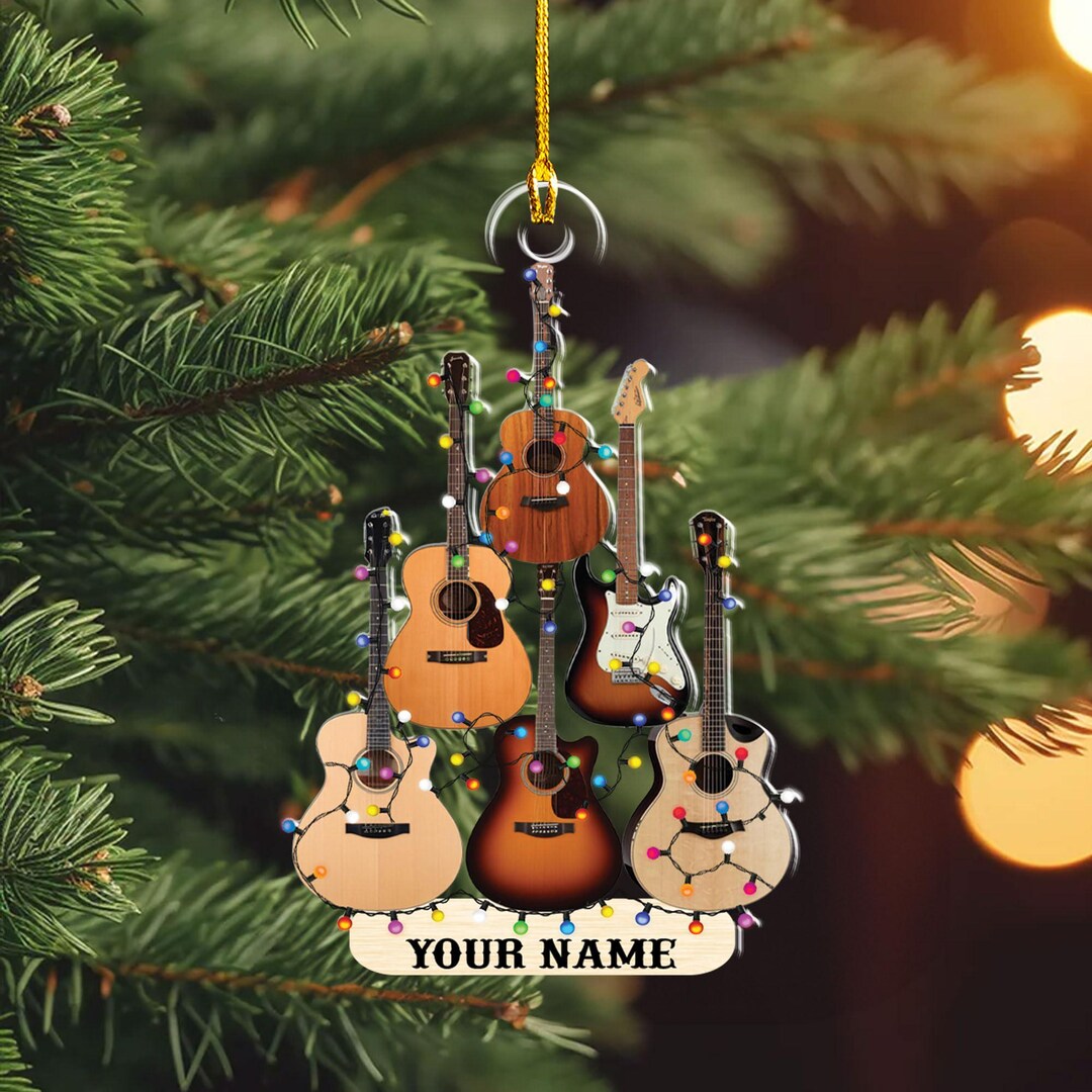 Personalized Guitar Christmas Tree Ornament: Acrylic Acoustic Lover ...