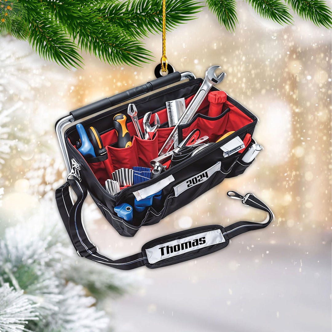 Custom Name Mechanic Tool Box 2D Flat Ornament, Custom Tools Garage ...