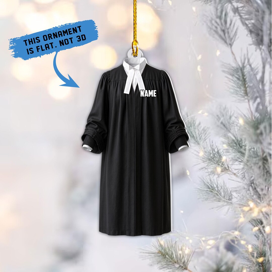 Personalized Judge Robe Ornament, 2D Flat, Lawyer Christmas Gift, Law ...