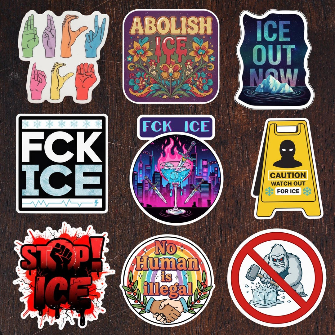 9pcs No Ice Sticker, No Human is Illegal Vinyl Decal, Social Justice ...