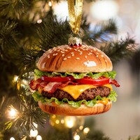 Set of 4 Mini Fast Food Christmas Tree Decorations - Festive Winter ...