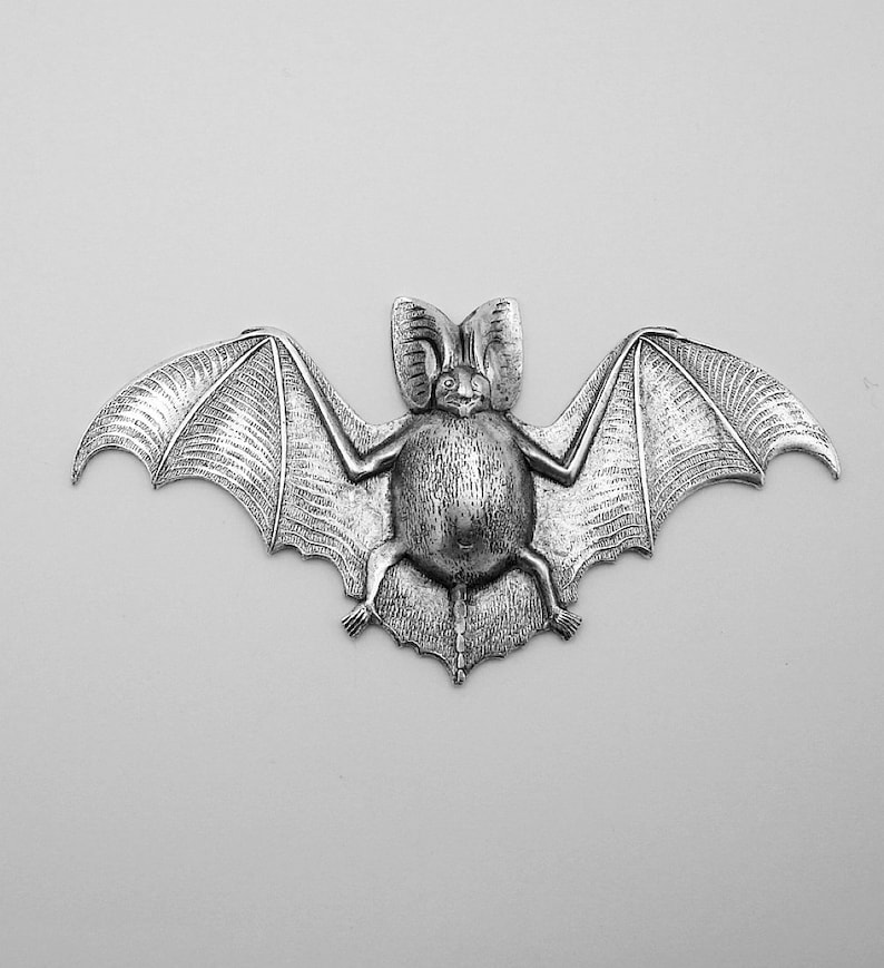 Bat Sterling Silver Plated Brass Stamping Ornament Jewelry - Etsy