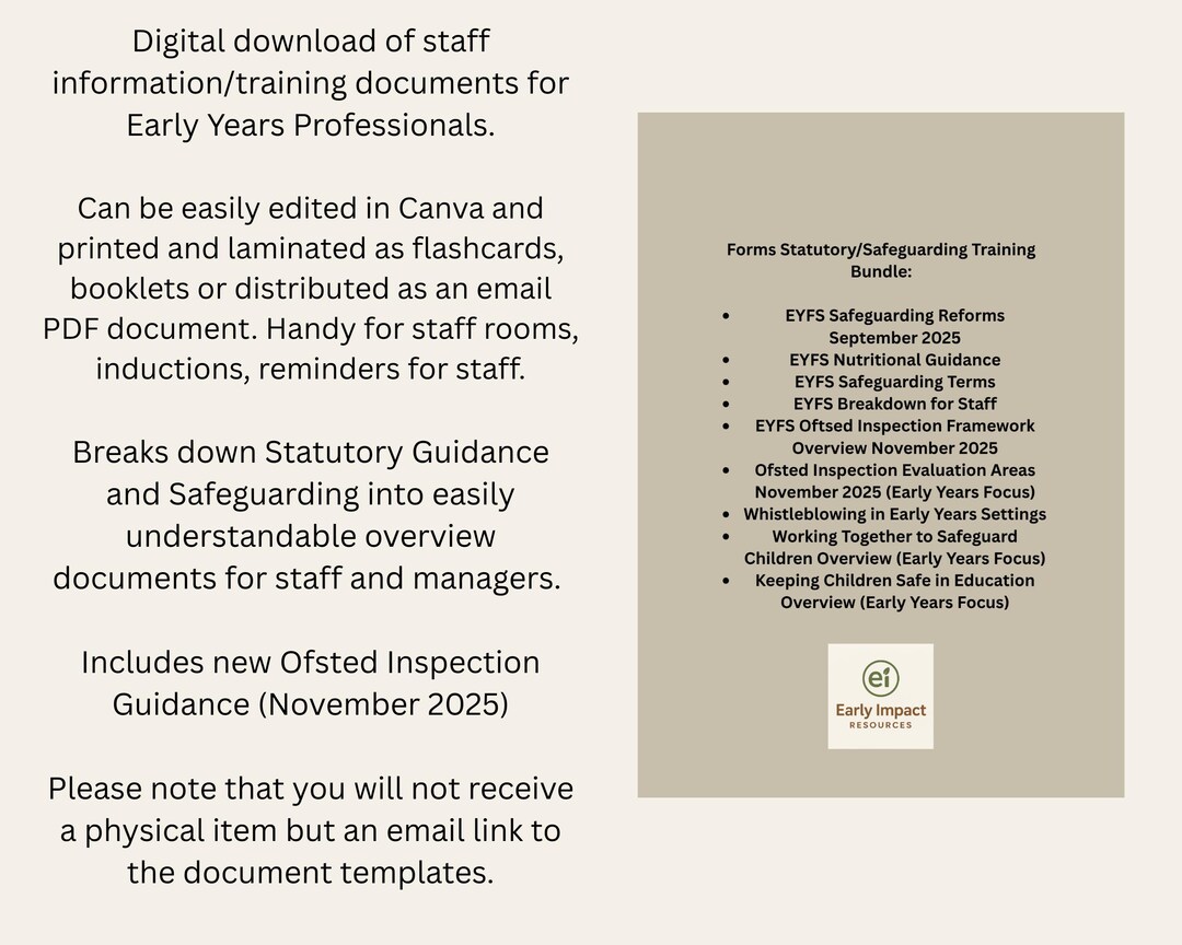 Editable EYFS Training Bundle | Early Years Statutory Guidance ...