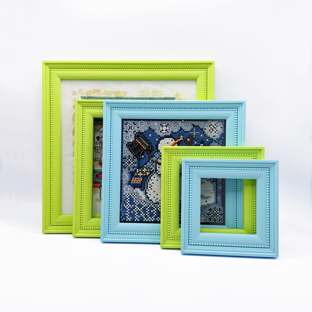 Magnetic Cross Stitch Frame: Pastel Needlework Display With Stand - Etsy