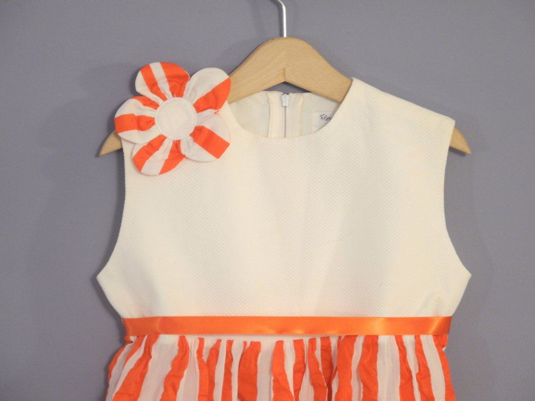 Vintage 1960s Bergdorf Goodman Red & White Sleeveless Girls Dress ...