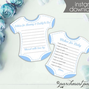 Baby Shower Game Baby Boy Wishes Shower Keepsake and Advice Cards ...