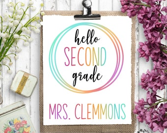 Teacher Sign Printable Rainbow Classroom Poster School | Etsy