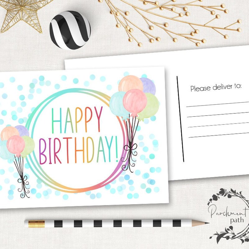 Birthday Postcard - Etsy