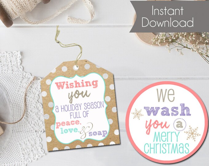 Christmas Gift Tags We Wash You a Merry Christmas Printable Gift Tags ...