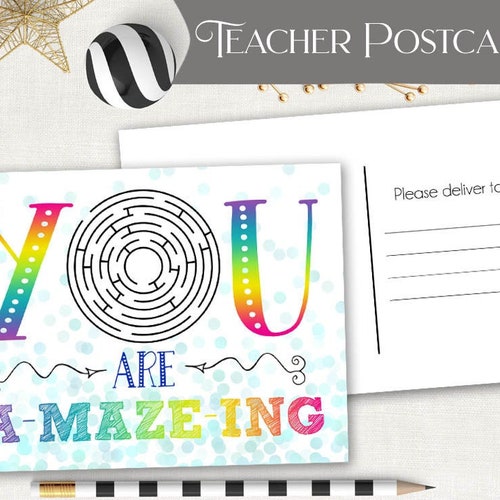 Postcard for Students Note From Teacher Happy Mail From - Etsy