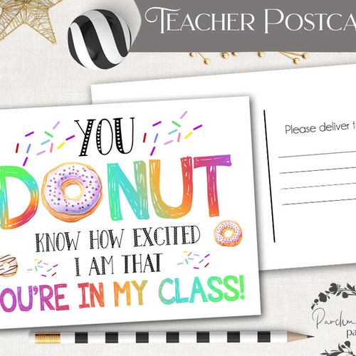 Back to School Teacher Postcard Welcome Note to New Student - Etsy