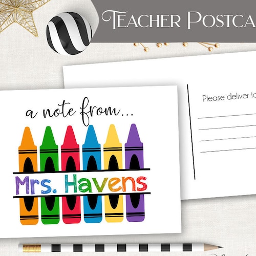 Postcard for Students Note From Teacher Happy Mail From - Etsy