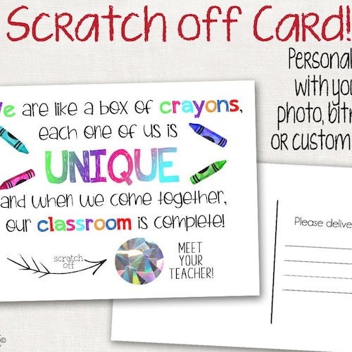 Back to School Teacher Postcard Welcome Note to New Student - Etsy