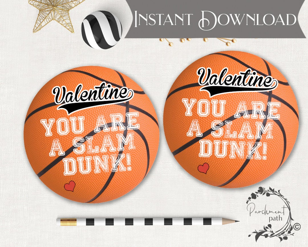 Basketball Valentines INSTANT DOWNLOAD - School Valentine, Classroom ...