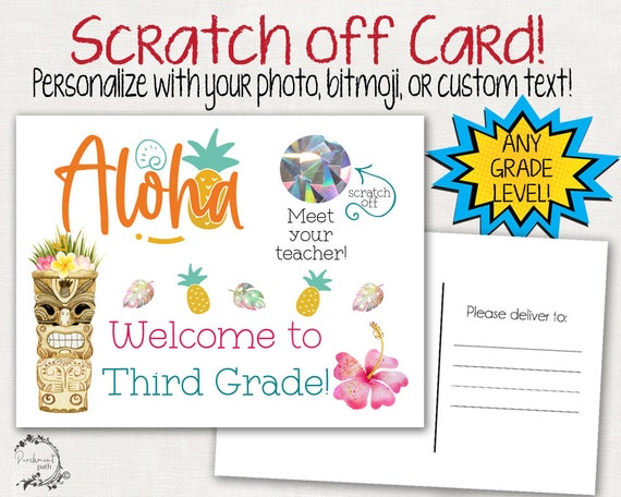 Scratch Off Postcard - Aloha Postcard for Students or Kids - Note From ...
