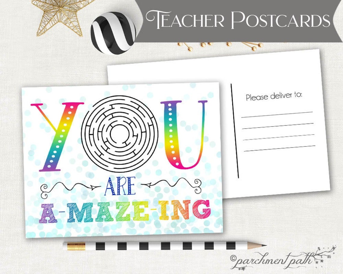 Postcard for Students Note From Teacher Happy Mail From - Etsy