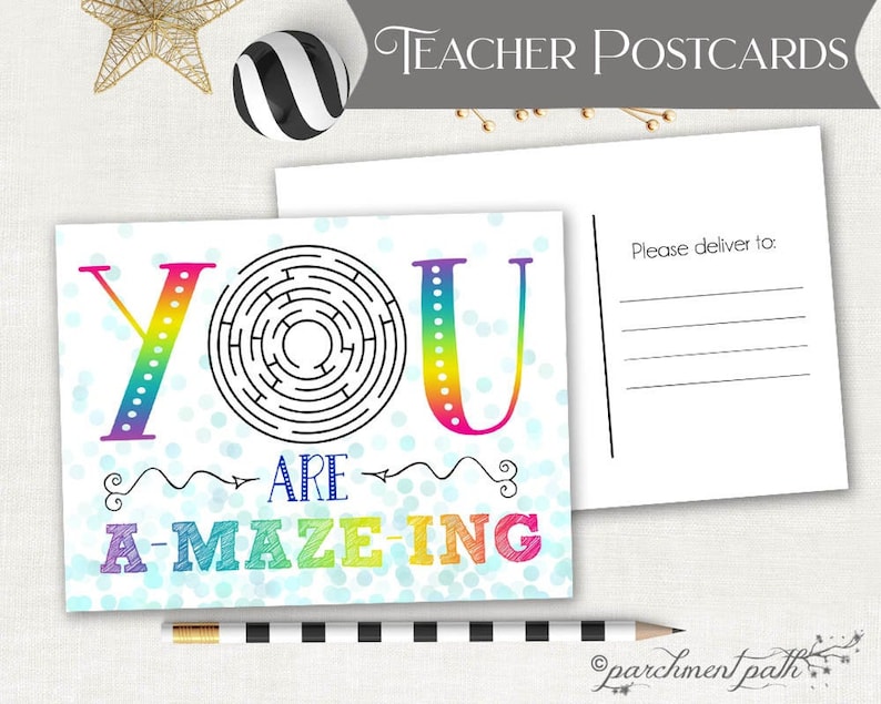 Postcard for Students Note From Teacher Happy Mail From - Etsy