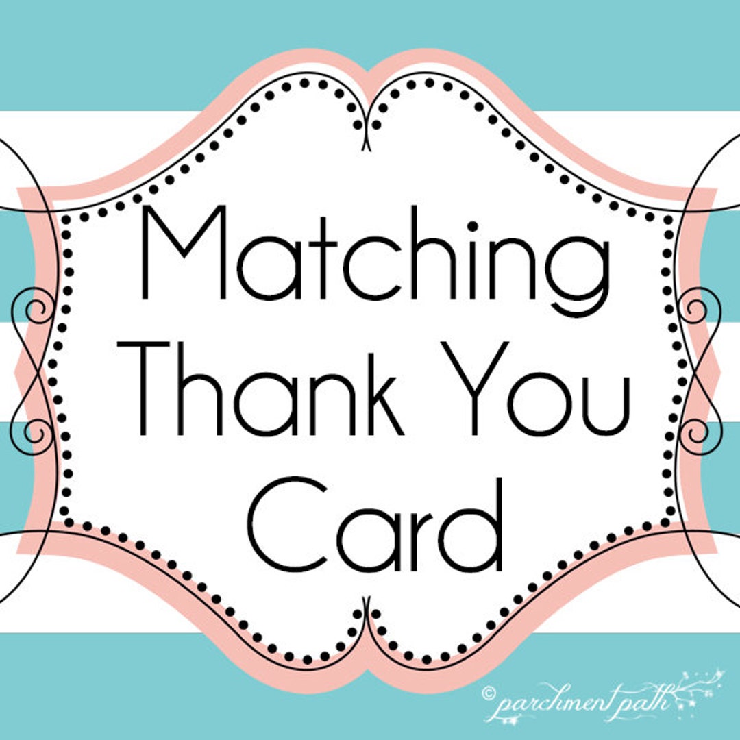 Matching Thank You Card for Any Design in My Shop - Printable File - Etsy