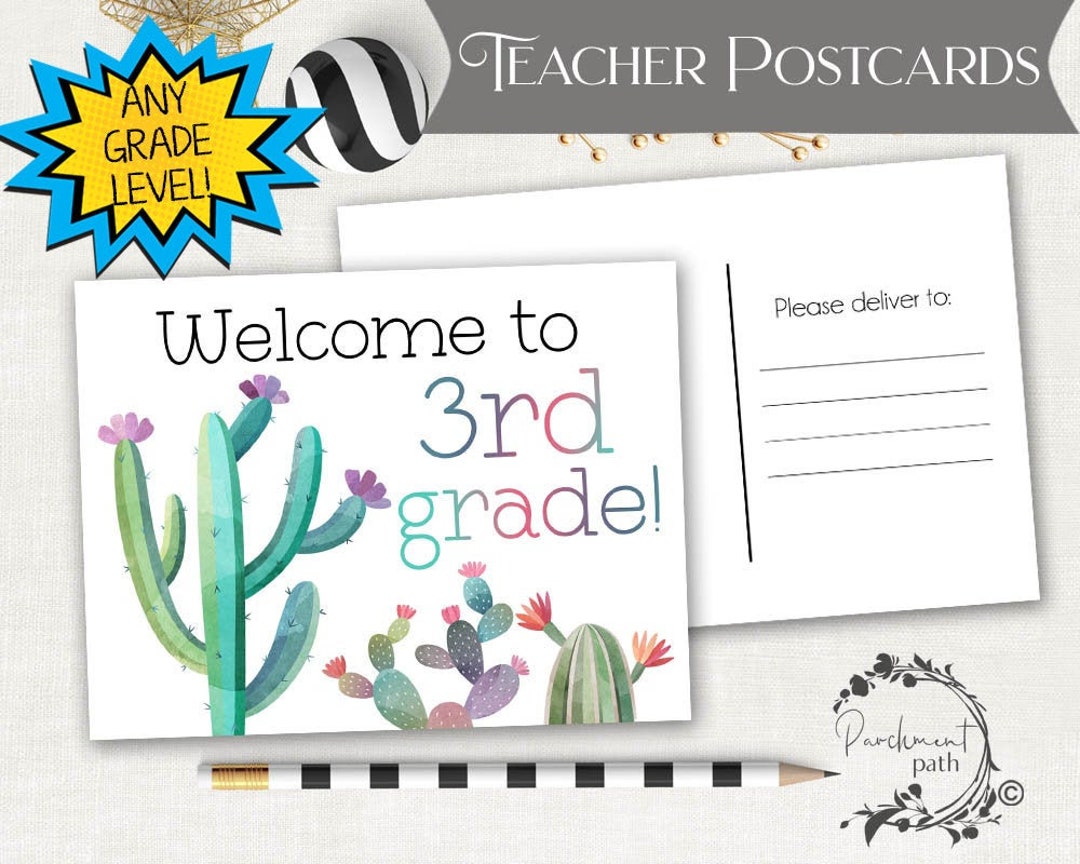 Welcome Back to School - Cactus Postcard for Students - Note From ...