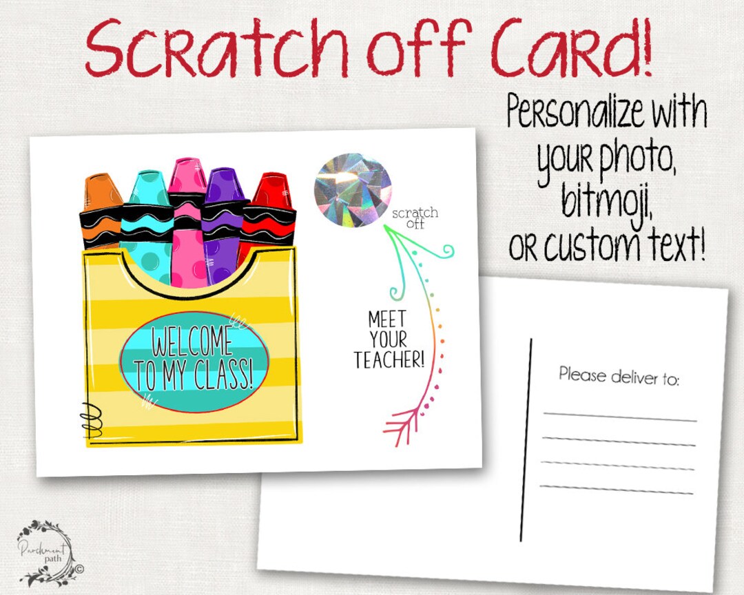 Scratch off Postcard - Crayon Box Postcard for Students or Kids - Note ...