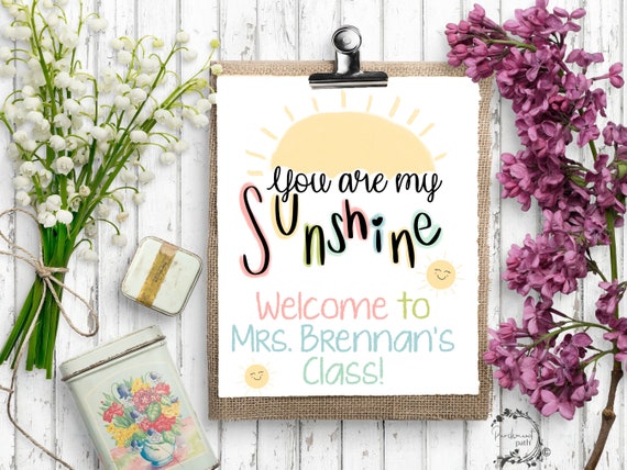 Teacher Sign Printable Sunshine Classroom Sign School | Etsy