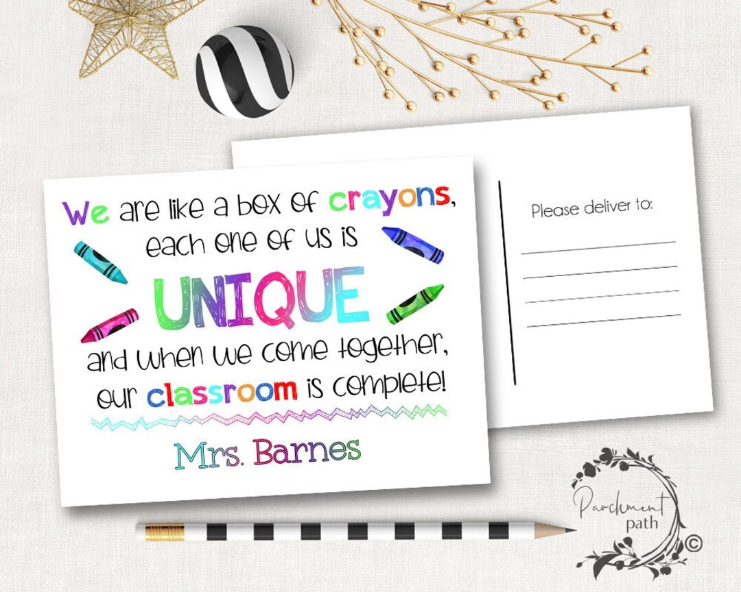 Postcard for Students - Note From Teacher - Happy Mail From Teacher ...