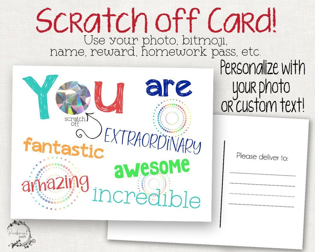 Scratch off Postcard - Postcard for Students or Kids - Note From ...
