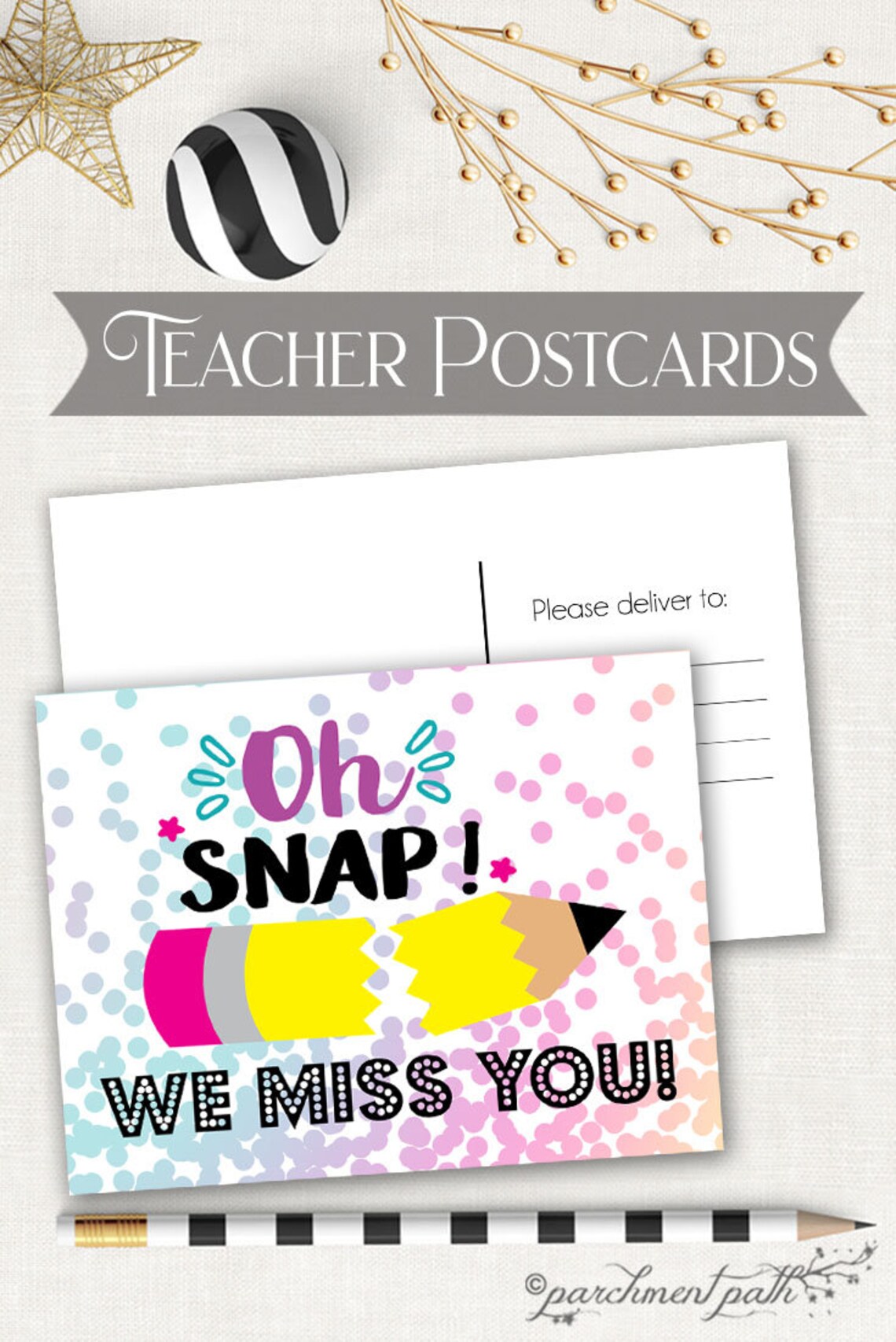 Postcard for Students Note From Teacher Happy Mail From - Etsy