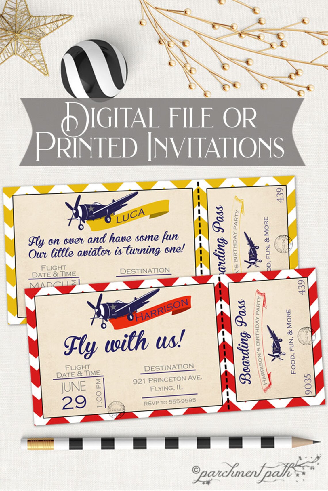 Airplane Birthday Invitation Fly with Us Airplane Birthday | Etsy