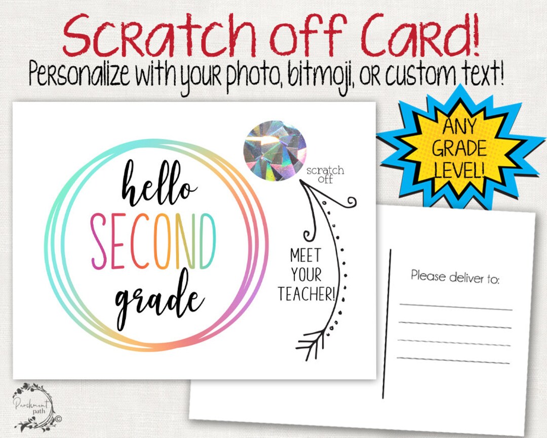 Scratch off Postcard - Welcome Postcard for Students or Kids - Note ...