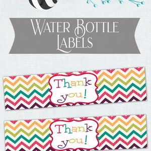 Thank You Water Bottle Labels - Instant Download - Teacher Appreciation ...