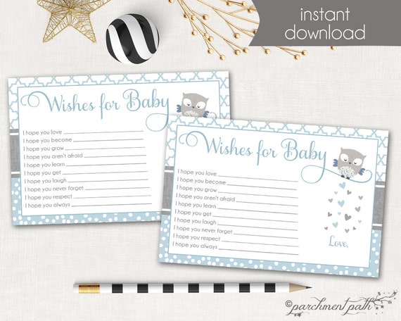 Owl Baby Shower Game Cards
