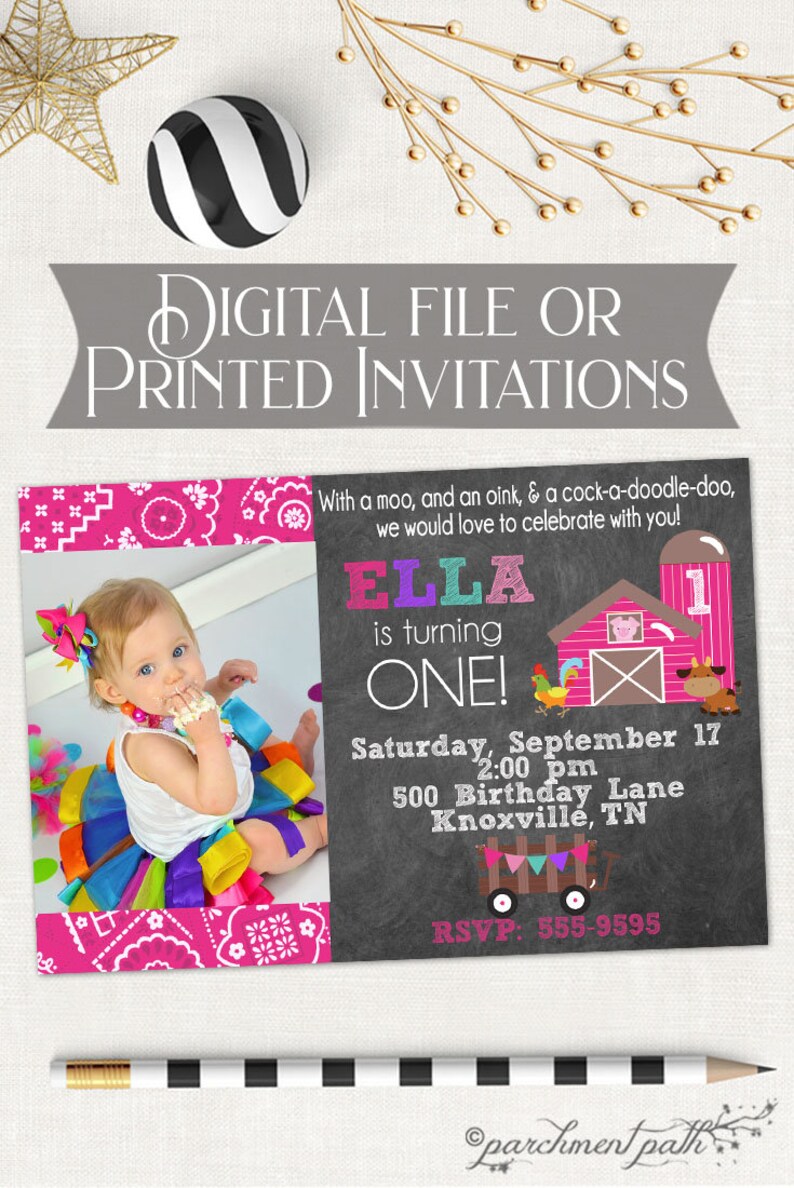 Farm Birthday Invitation - Farm Girl Party - Cowgirl Printable ...