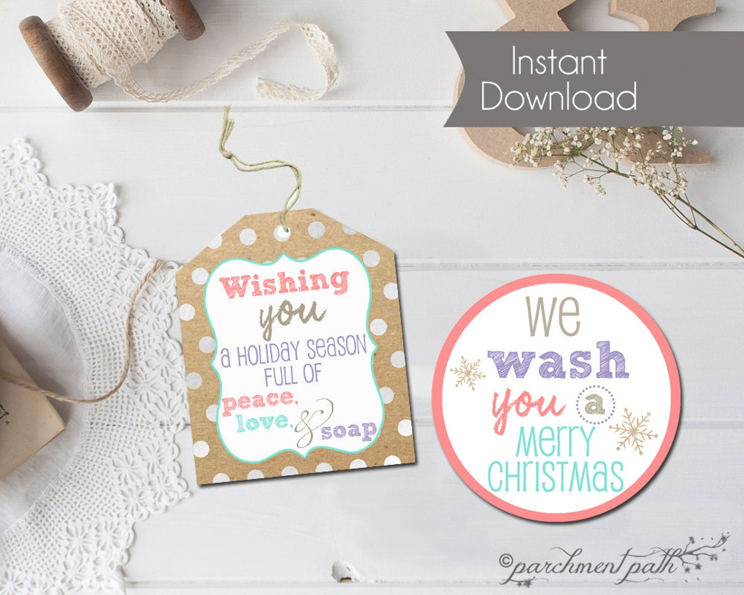 Christmas Gift Tags We Wash You a Merry Christmas Printable Gift Tags ...