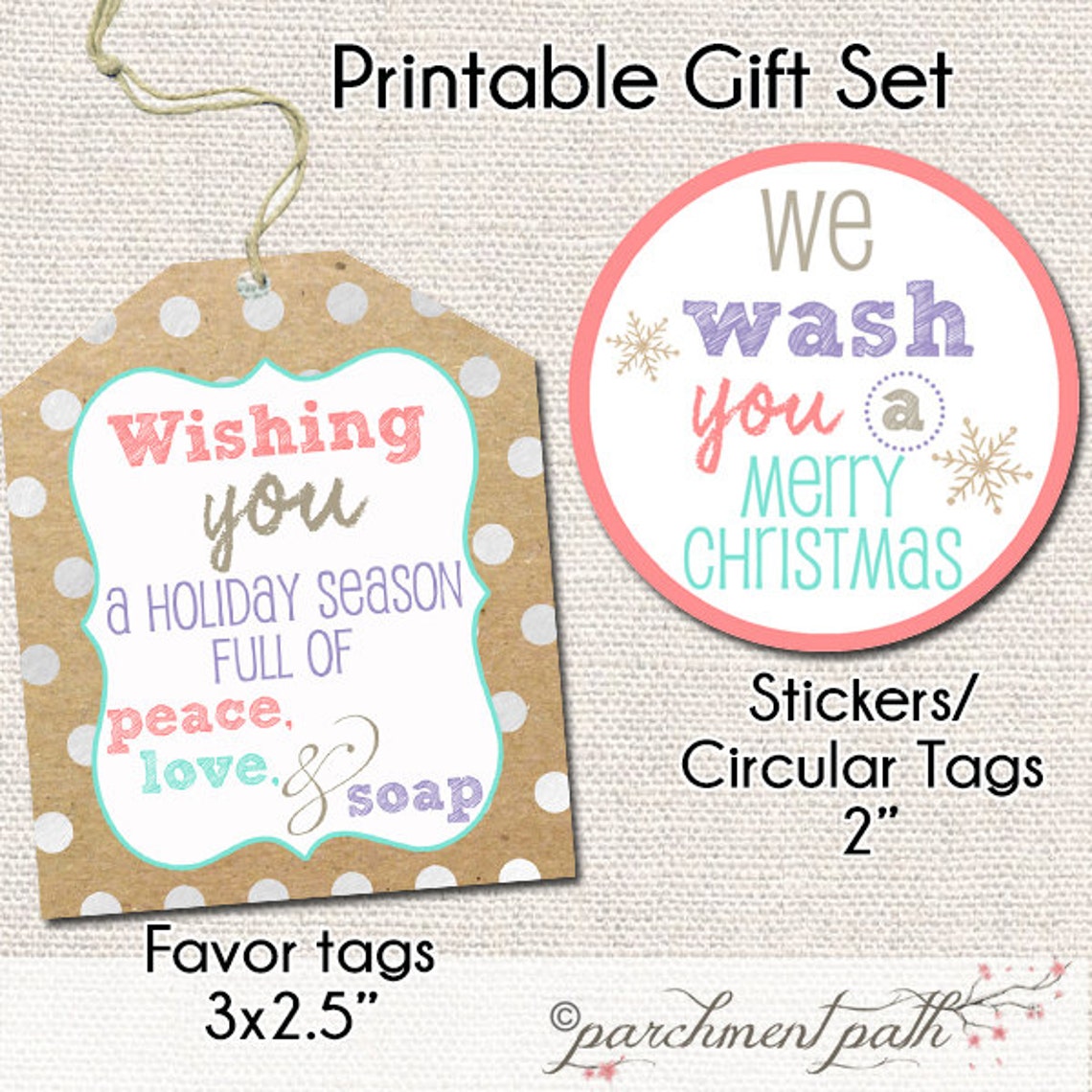 Christmas Gift Tags We Wash You a Merry Christmas - Etsy