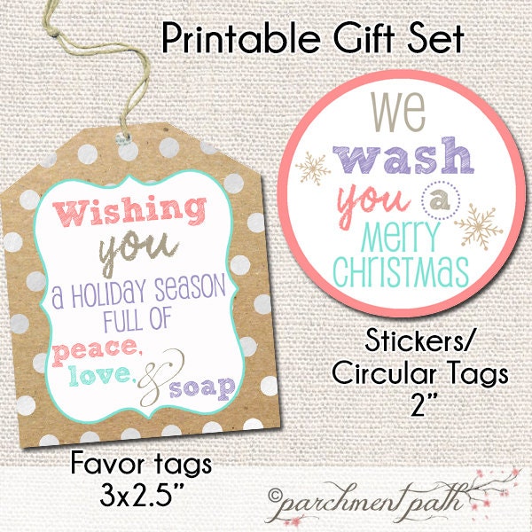 Christmas Gift Tags We Wash You a Merry Christmas - Etsy