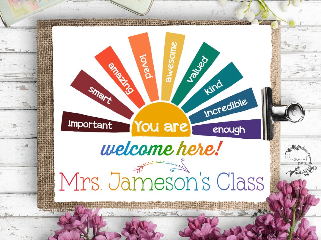 Teacher Sign Printable - Rainbow Classroom Poster - School Decor - You ...