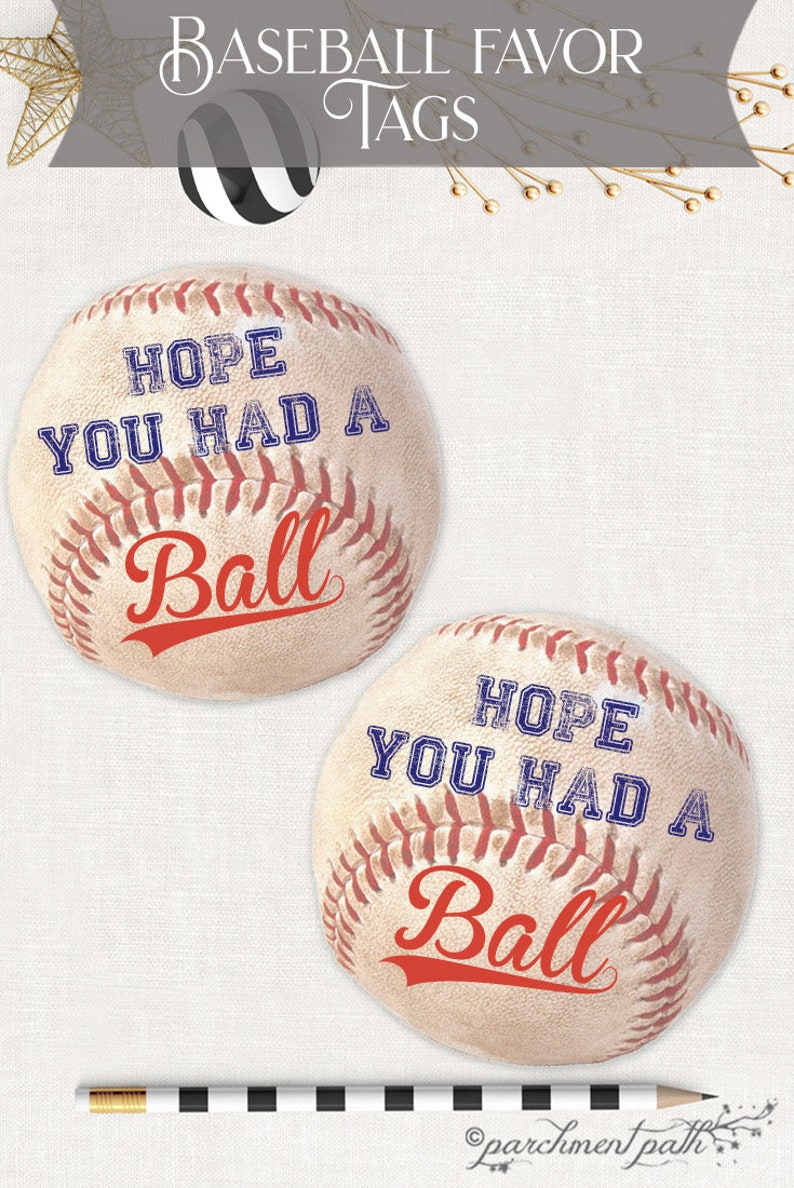 Baseball Favor Tags - Baseball Stickers - Baseball Printable - Baseball ...