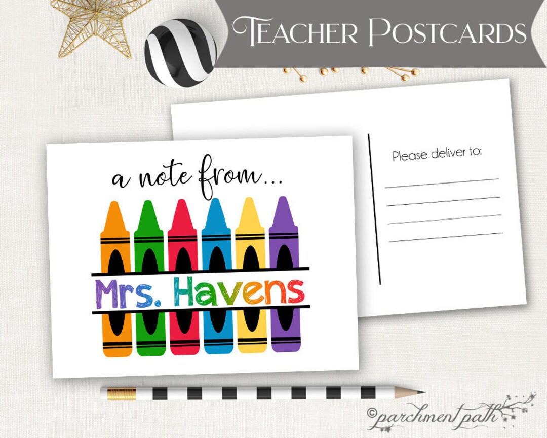 Teacher Postcards - Note From Teacher, Happy Mail - Etsy